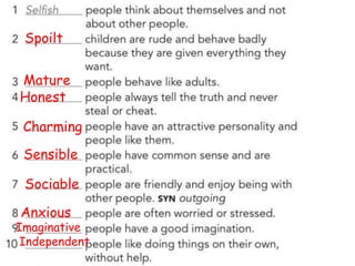 Personality adjectives and writing answers.pptx