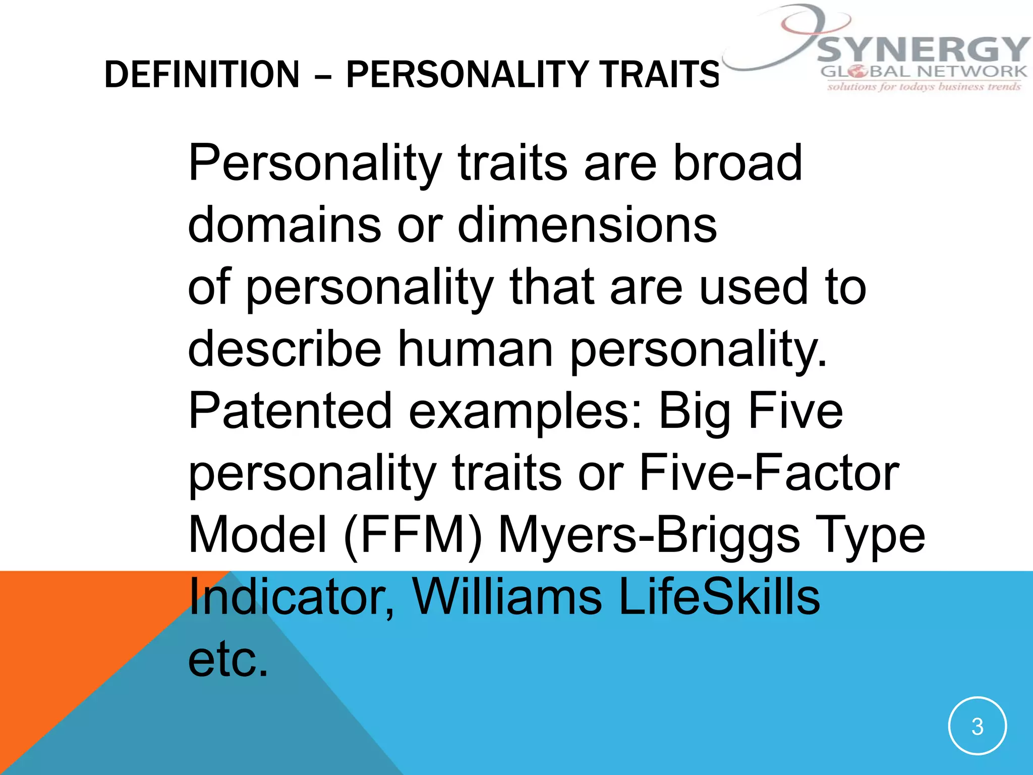 Personality analysis and assessments | PPTX