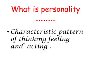 Personality and attitude | PPTX