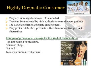 promotional messages for different kinds of personality | PPT
