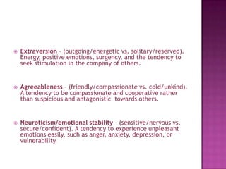 Personality and emotions ppt marks. | PPTX