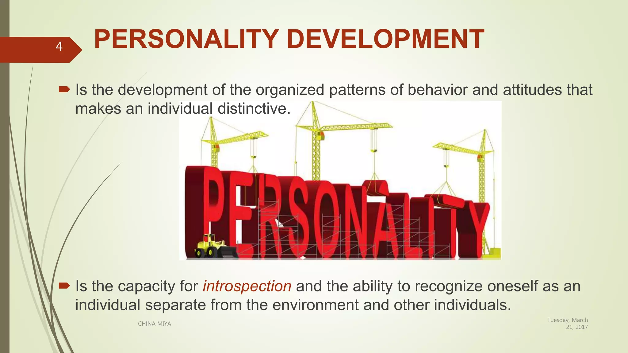 Personality and four stages of personality development | PPTX