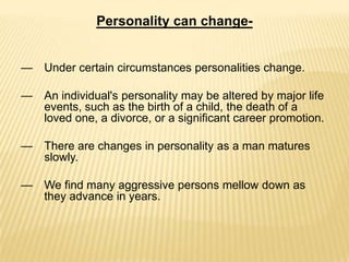 Personality and it's Theories | PPTX