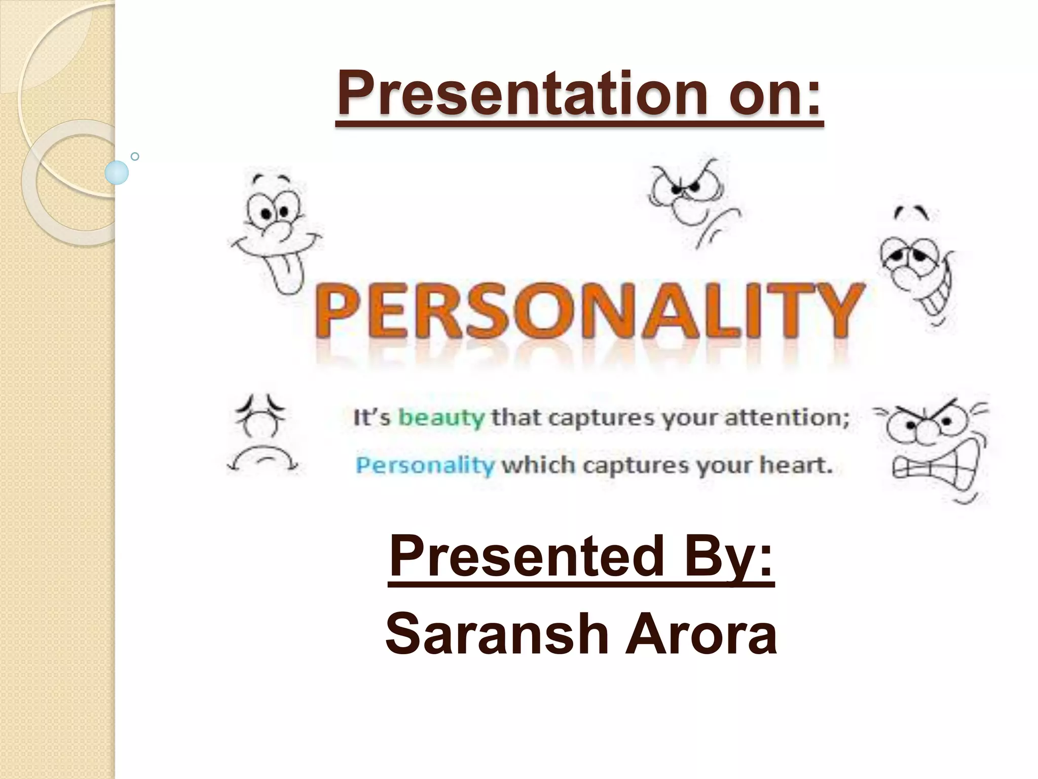 Personality and its type | PPTX