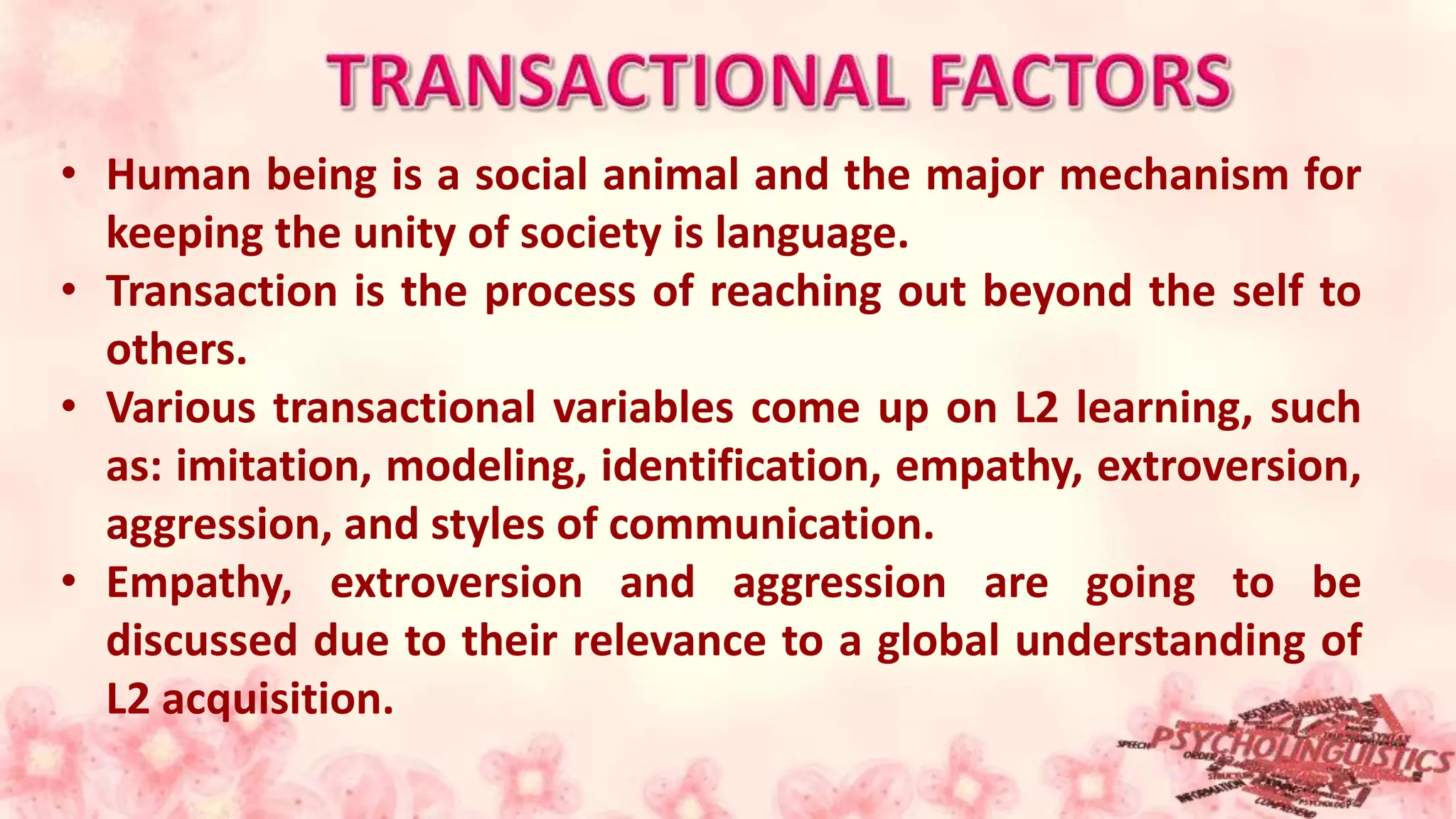 Personality and language learning | PPTX