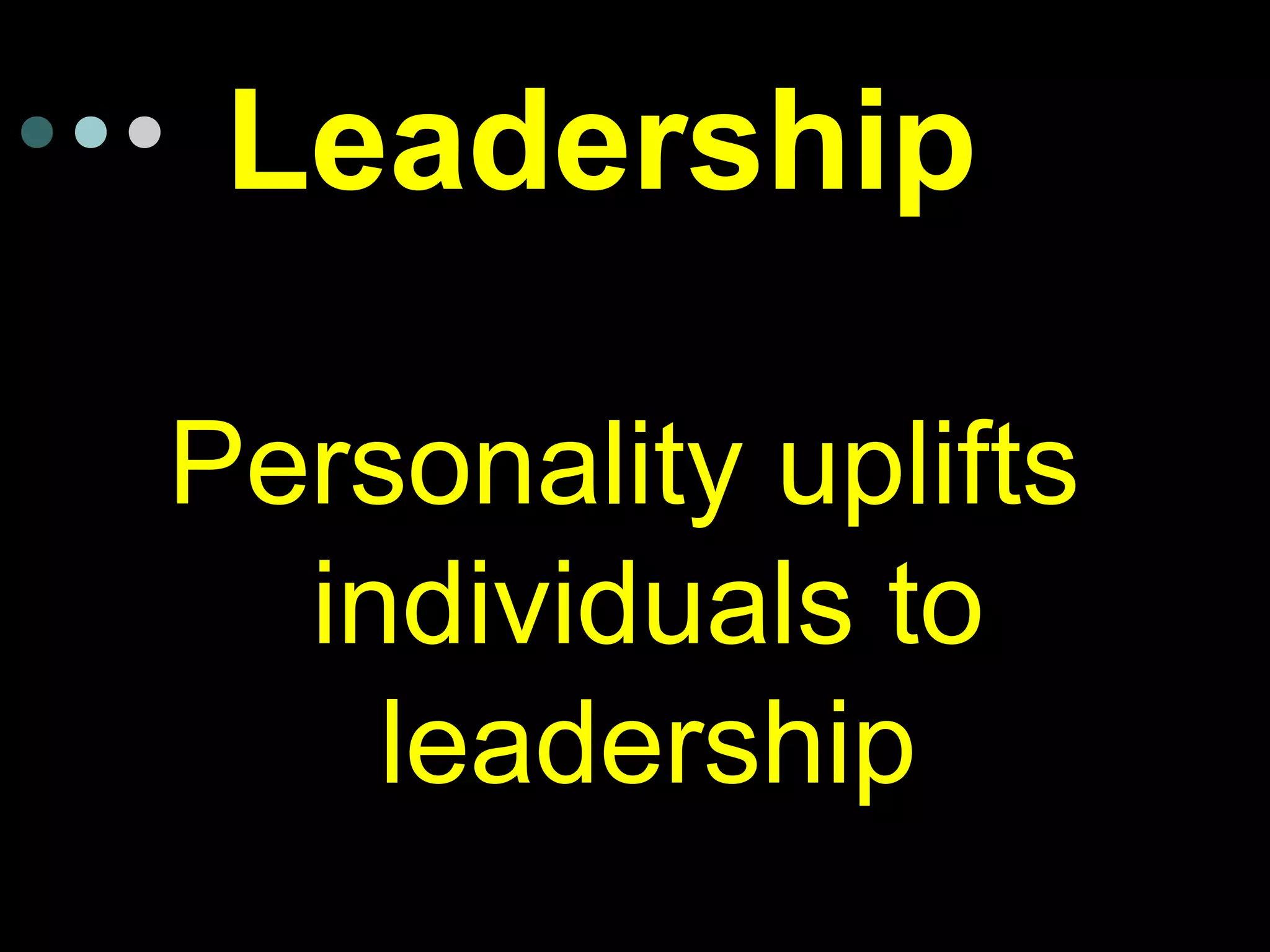 Personality and leadership | PPT