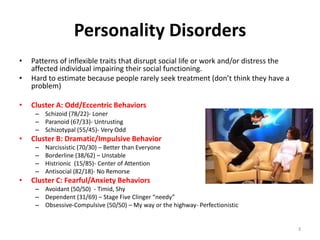 Personality and other disorders | PPTX