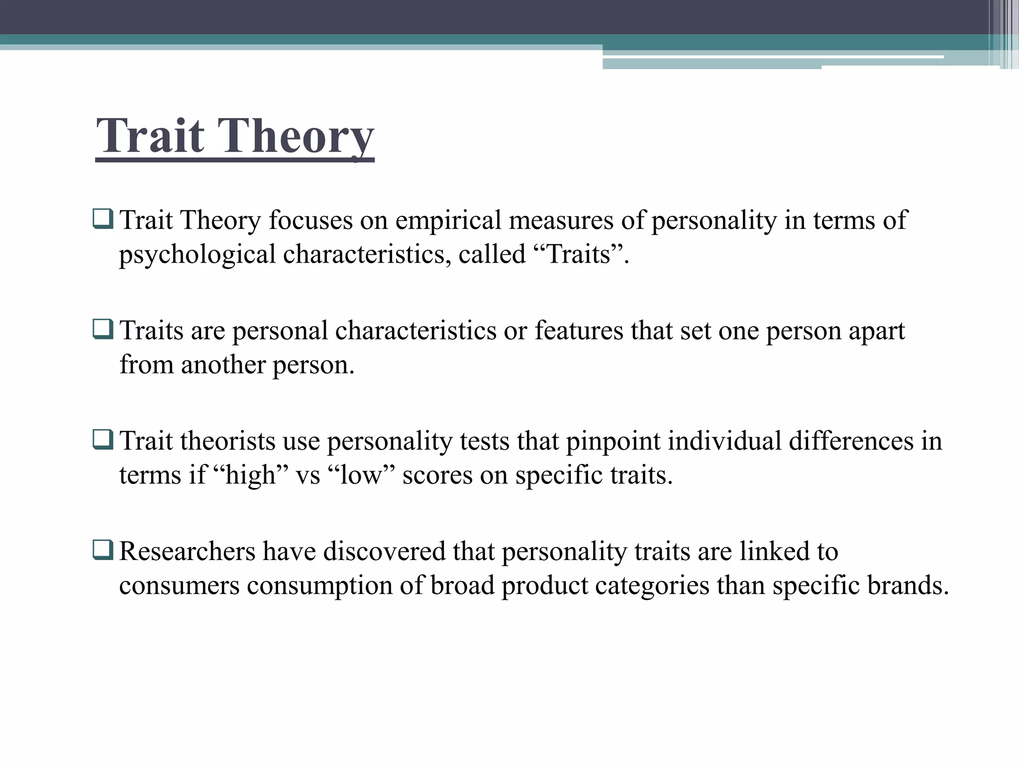 Personality and self concept- Studying Consumer Behaviour | PPTX
