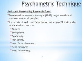 Personality assesment.ppt