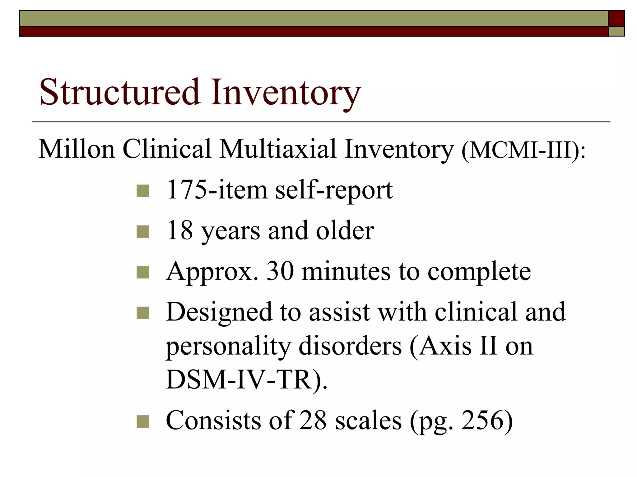 Personality assessment | PPTX
