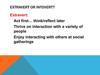 Personality assessment | PPTX