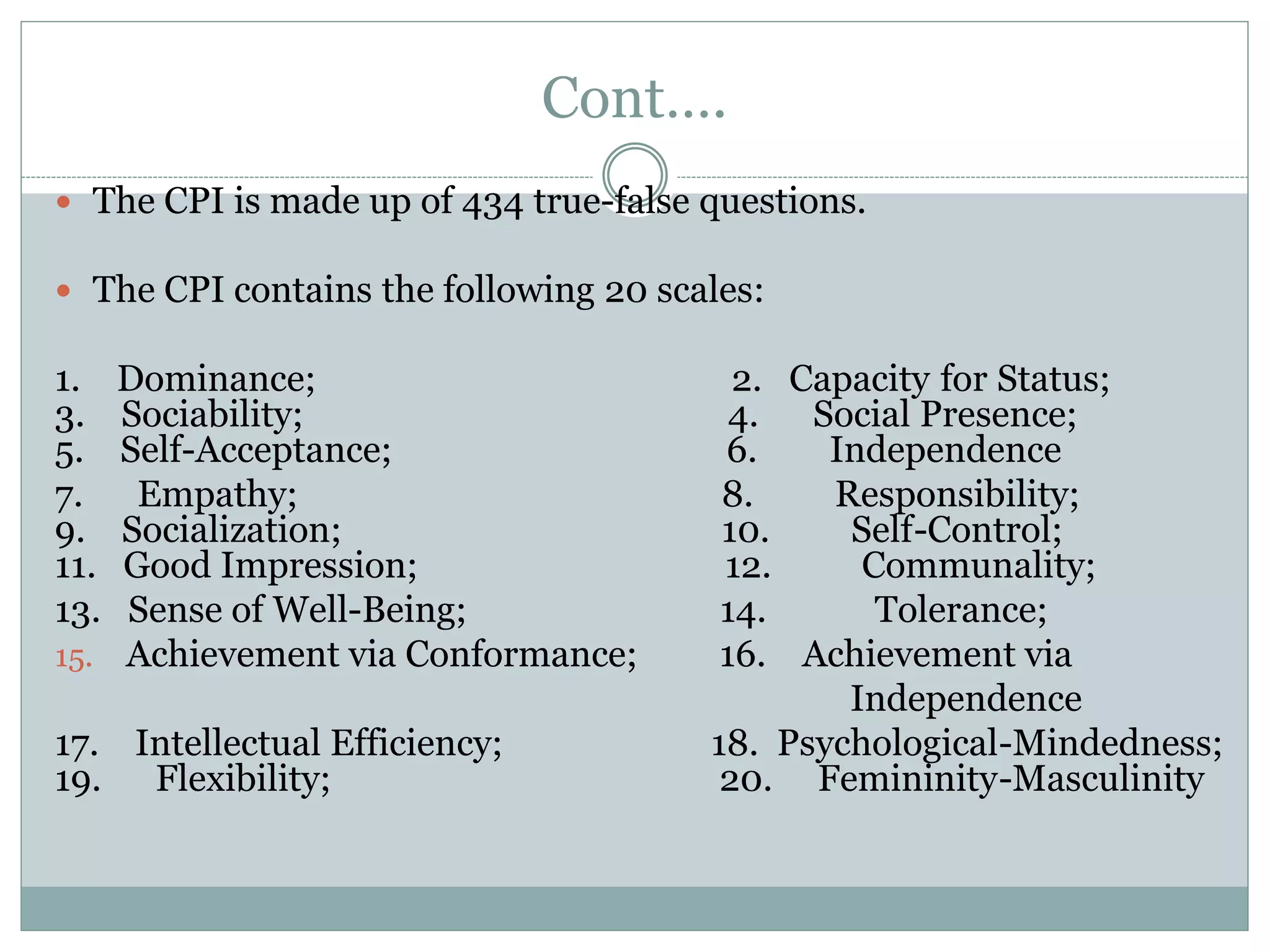 Personality assessment | PPTX