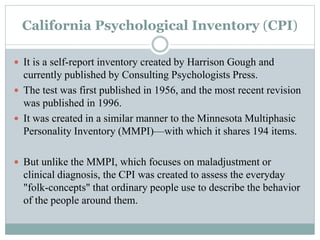 Personality assessment | PPTX