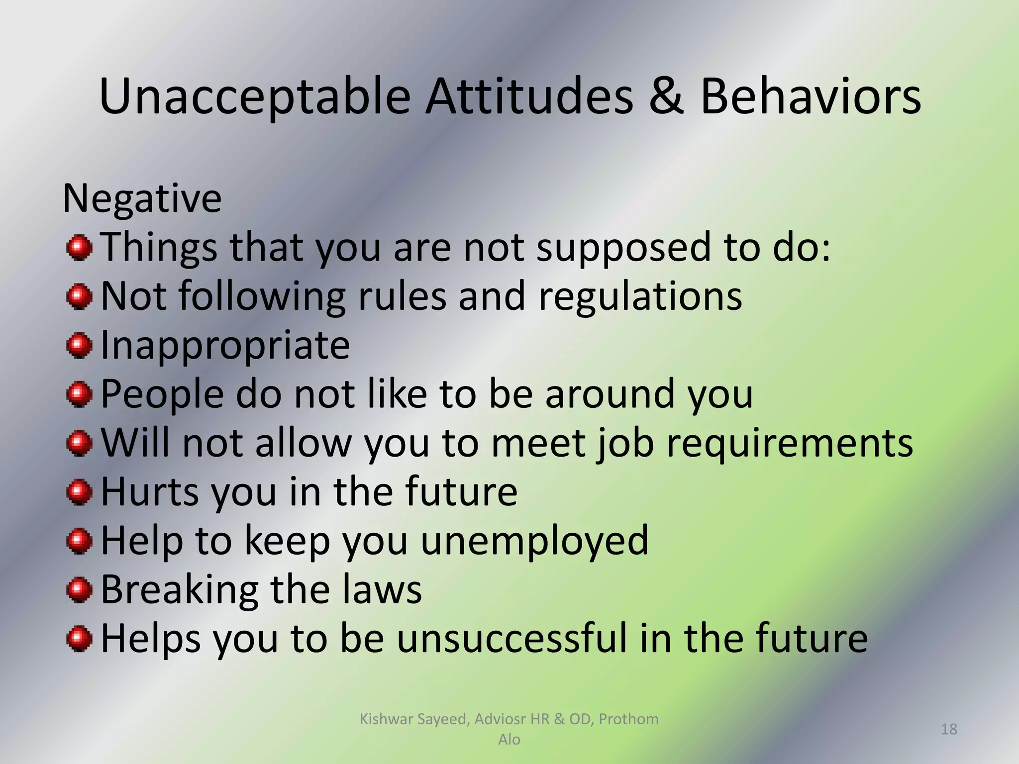 Personality, attitudes, workplace behavior and motivation ( former) | PPTX
