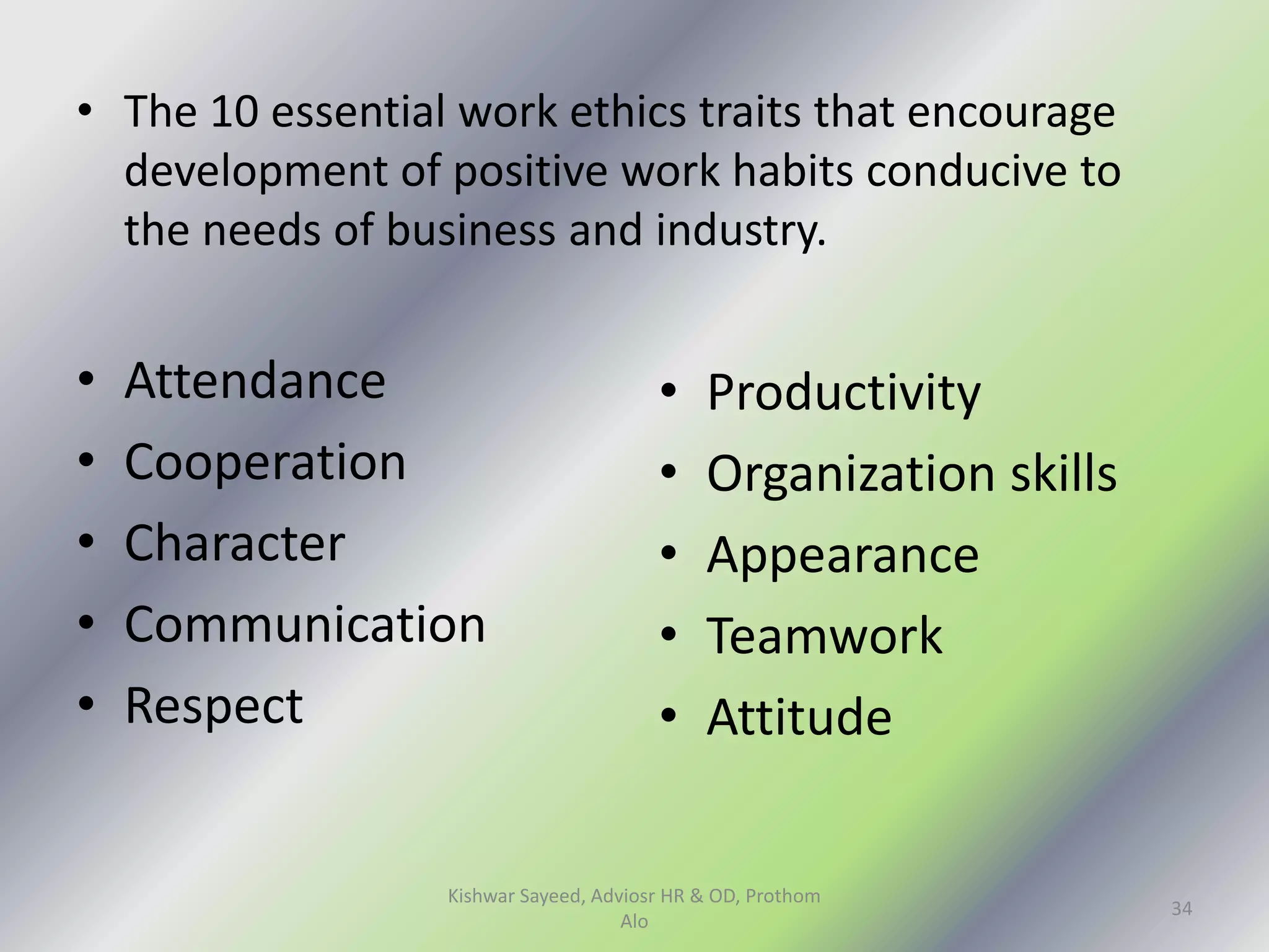 Personality, attitudes, workplace behavior and motivation ( former) | PPTX