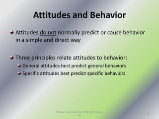 Personality, attitudes, workplace behavior and motivation ( former) | PPTX