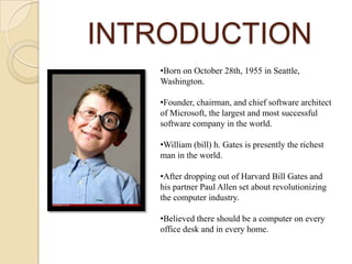 Personality bill gates ppt | PPTX | Technology & Computing