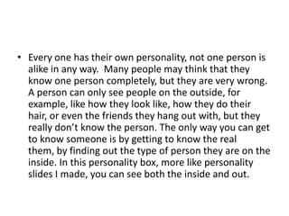 Personality Box | PPT