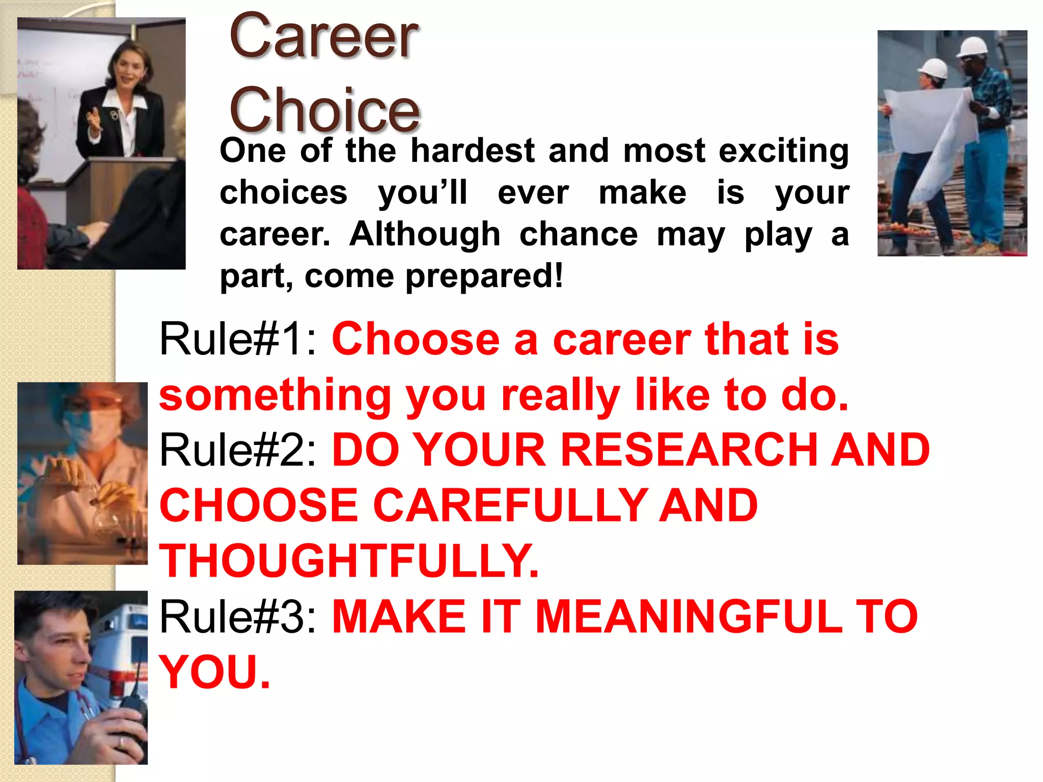 Personality & career choice | PPTX