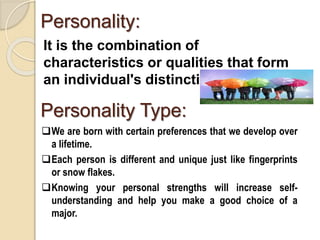 Personality & career choice | PPTX