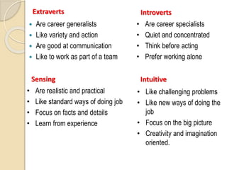 Personality & career choice | PPTX