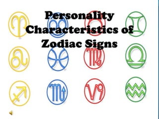 Personality characteristics of zodiac signs | PPT