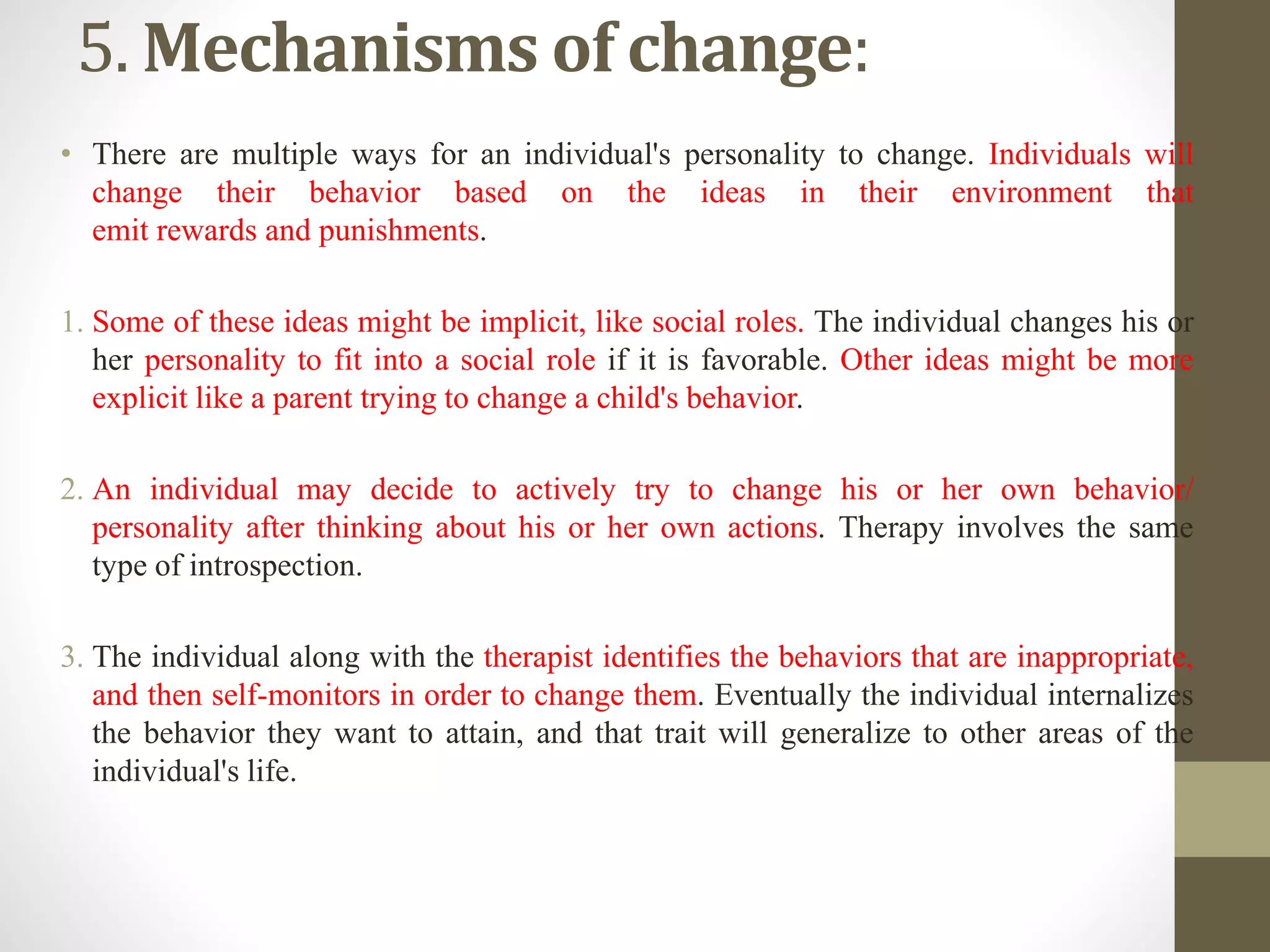 Personality chnages | PPTX