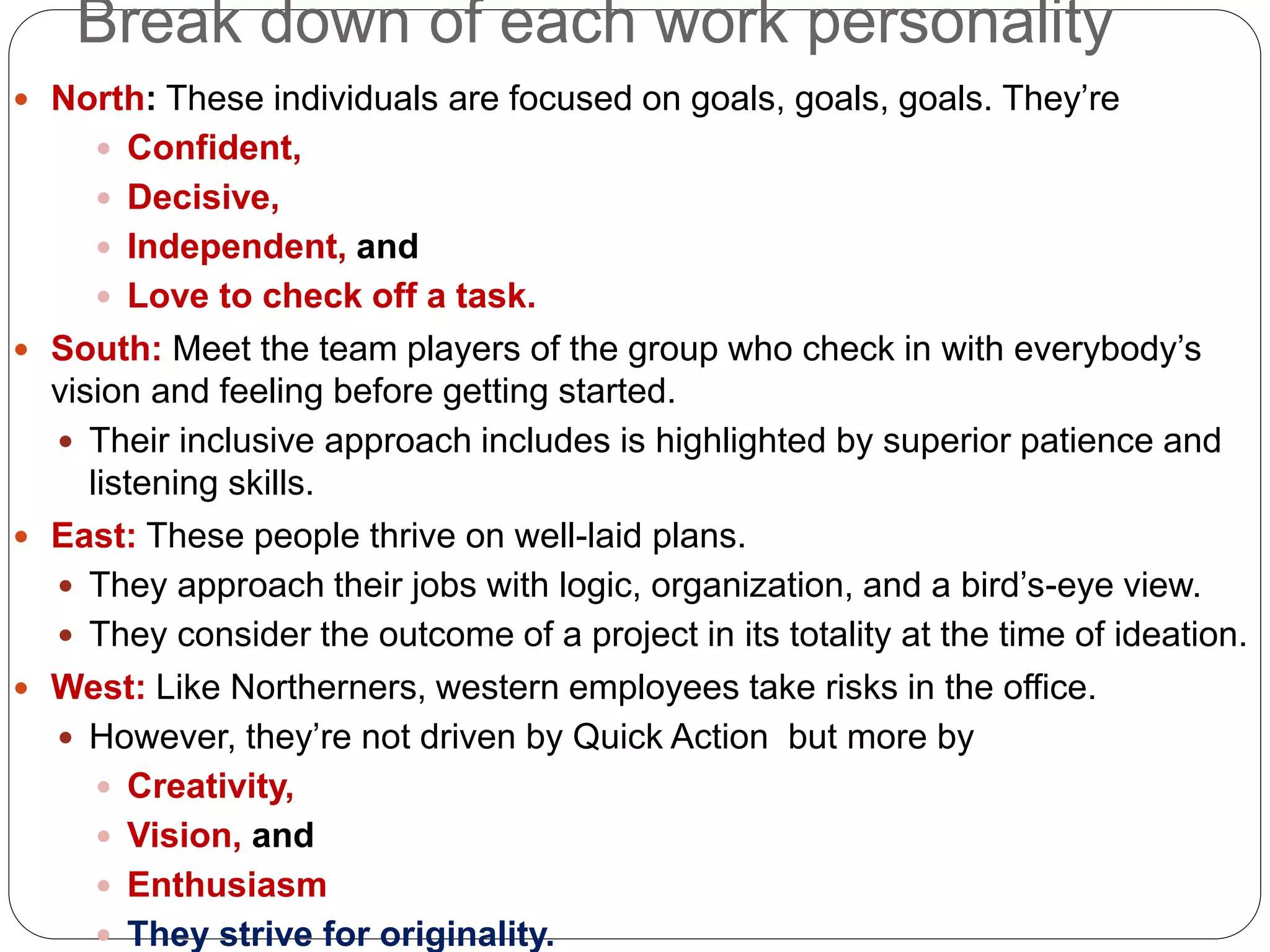 Personality compass | PPTX