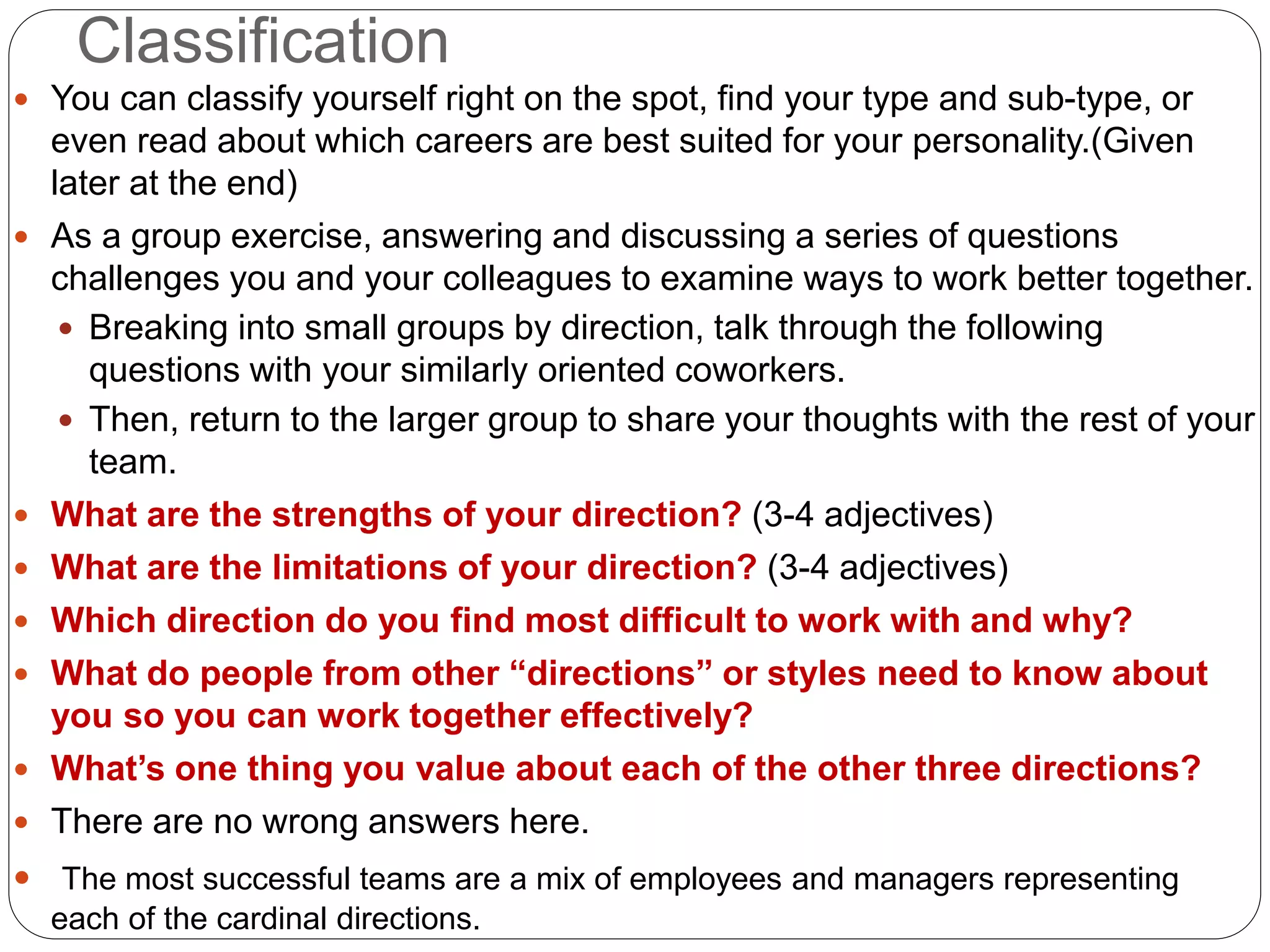 Personality compass | PPTX