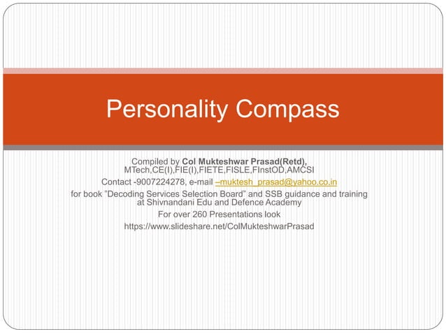 Personality compass | PPTX | Careers