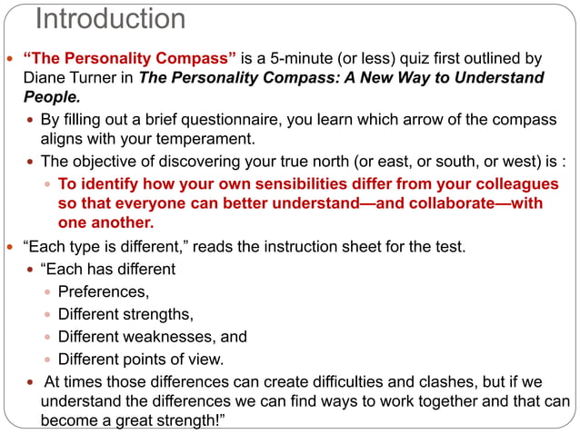 Personality compass | PPTX | Careers