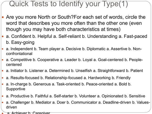 Personality compass | PPTX | Careers