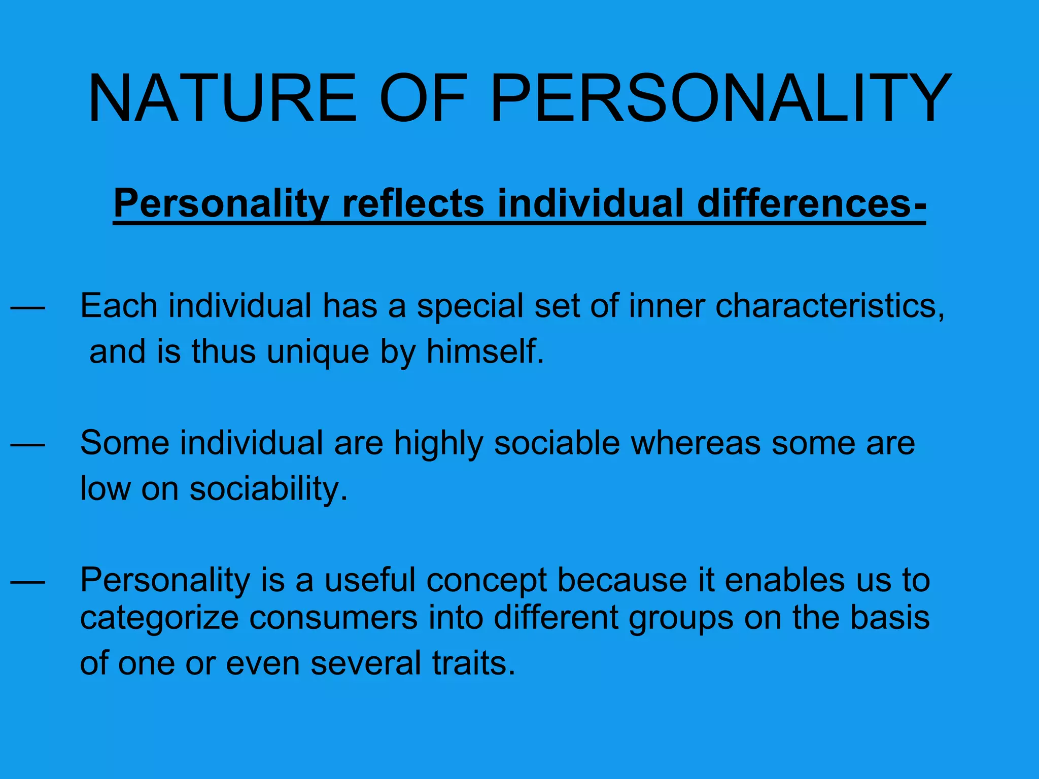 Personality & consumer behaviour | PPT