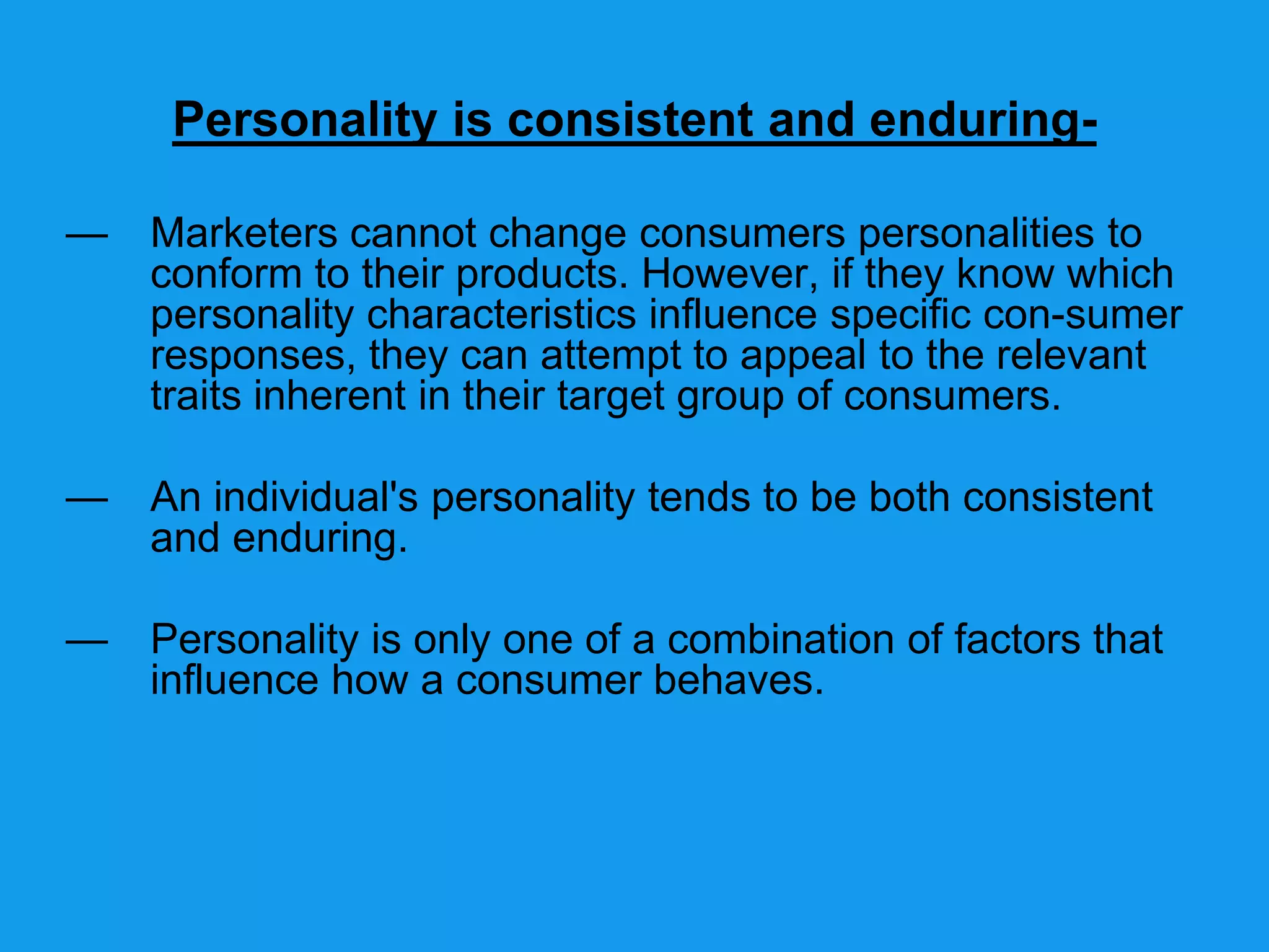 Personality & consumer behaviour | PPT