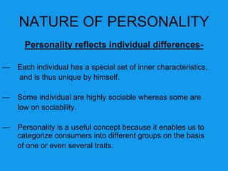 Personality & consumer behaviour | PPT