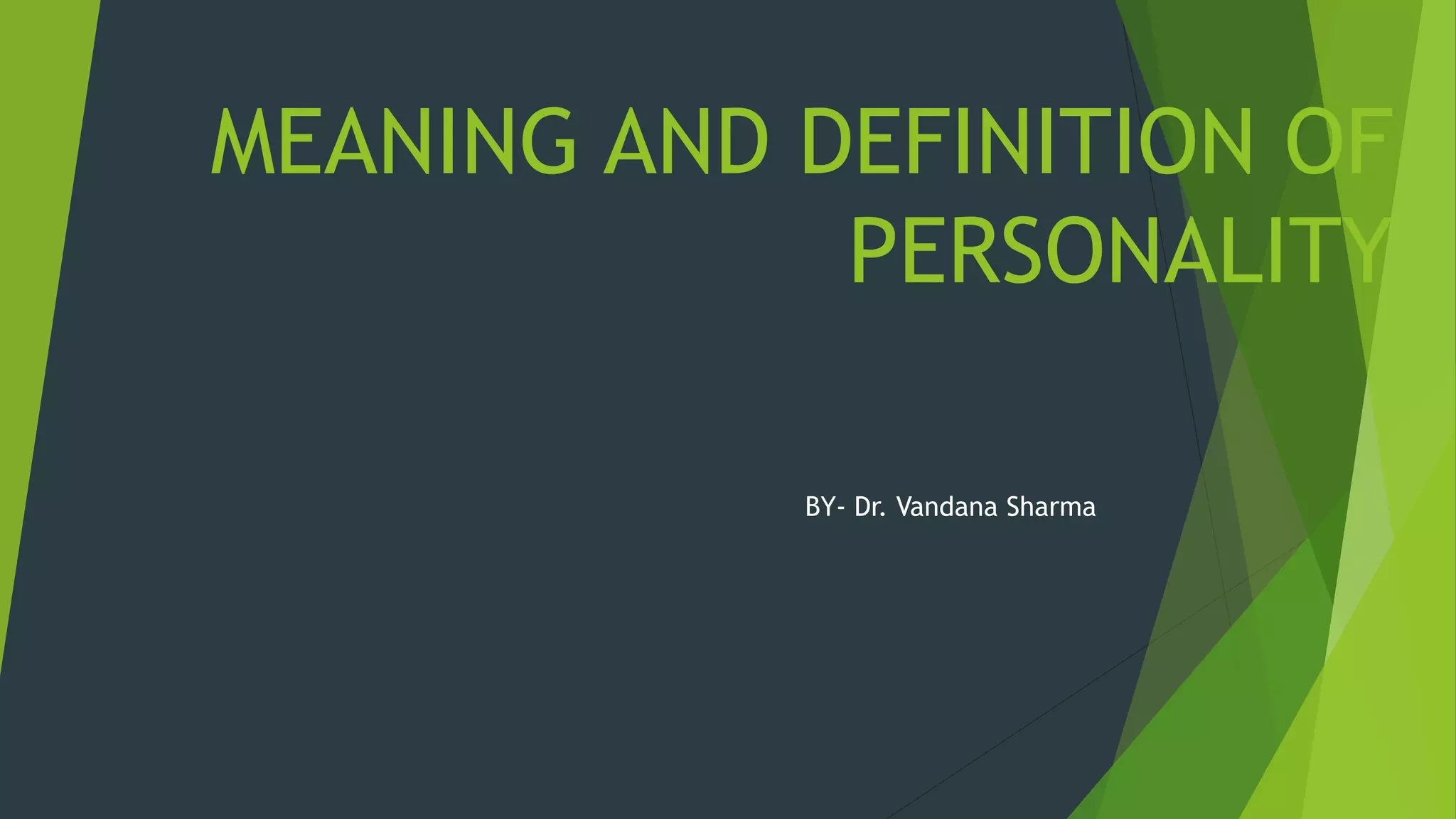Personality Definition And Meaning | PPT
