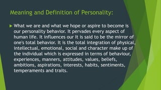 Personality Definition And Meaning | PPT