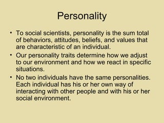 Personality Development | PPT | Genetics | Science