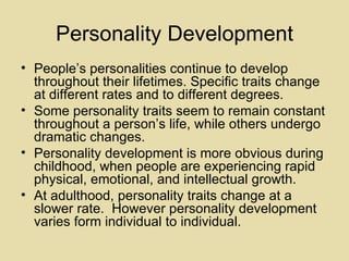 Personality Development | PPT | Genetics | Science