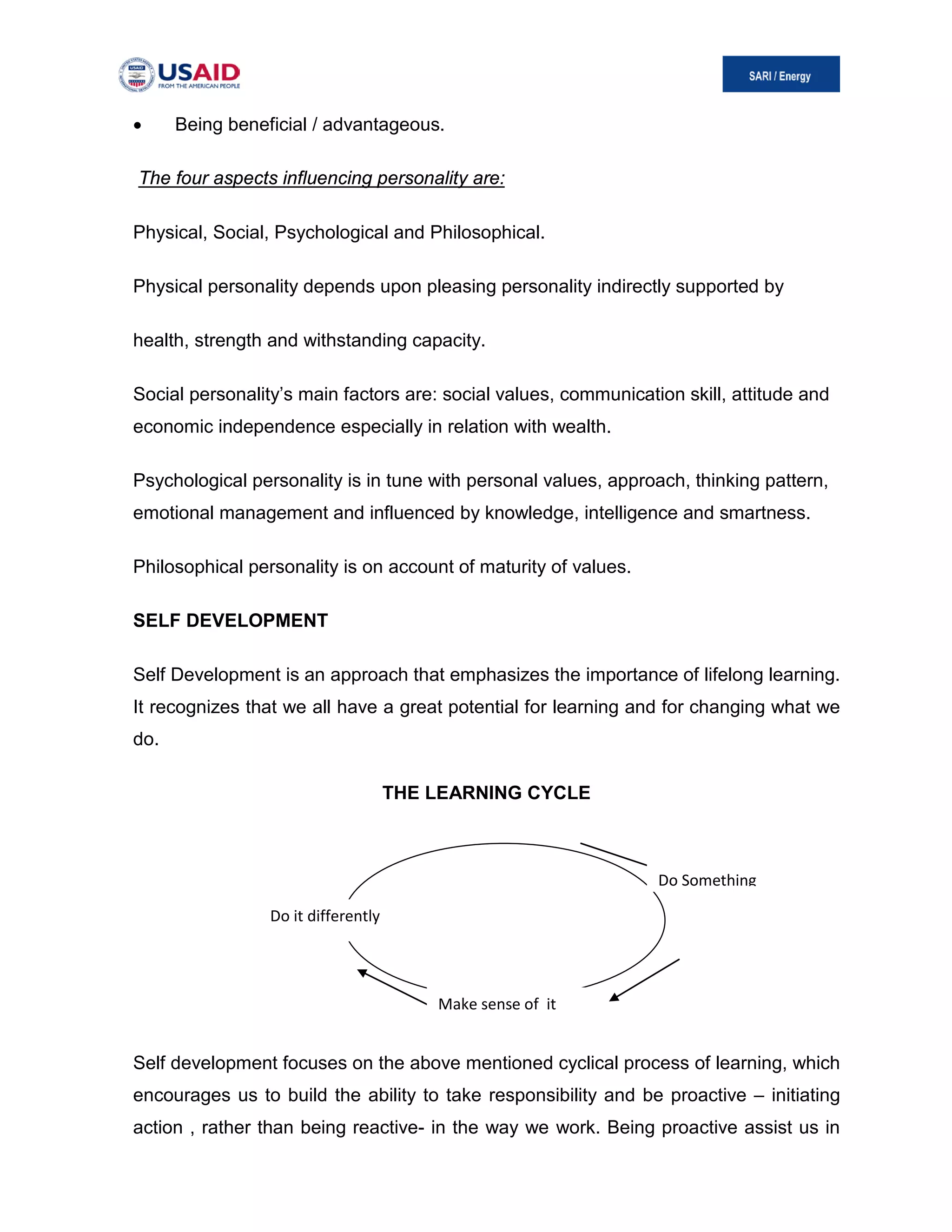Personality development | PDF