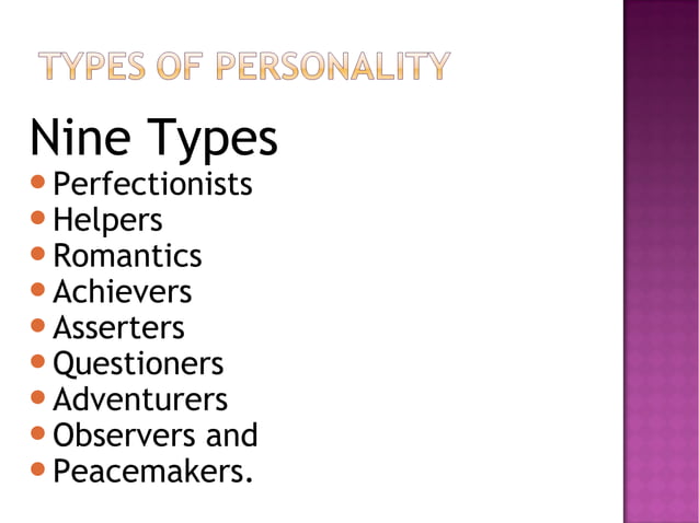 Types of personalities and traitsPersonality development | PPT