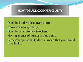 Personality Development | PPT