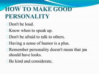 Personality development | PPT
