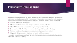 Personality Development for management students | PPTX