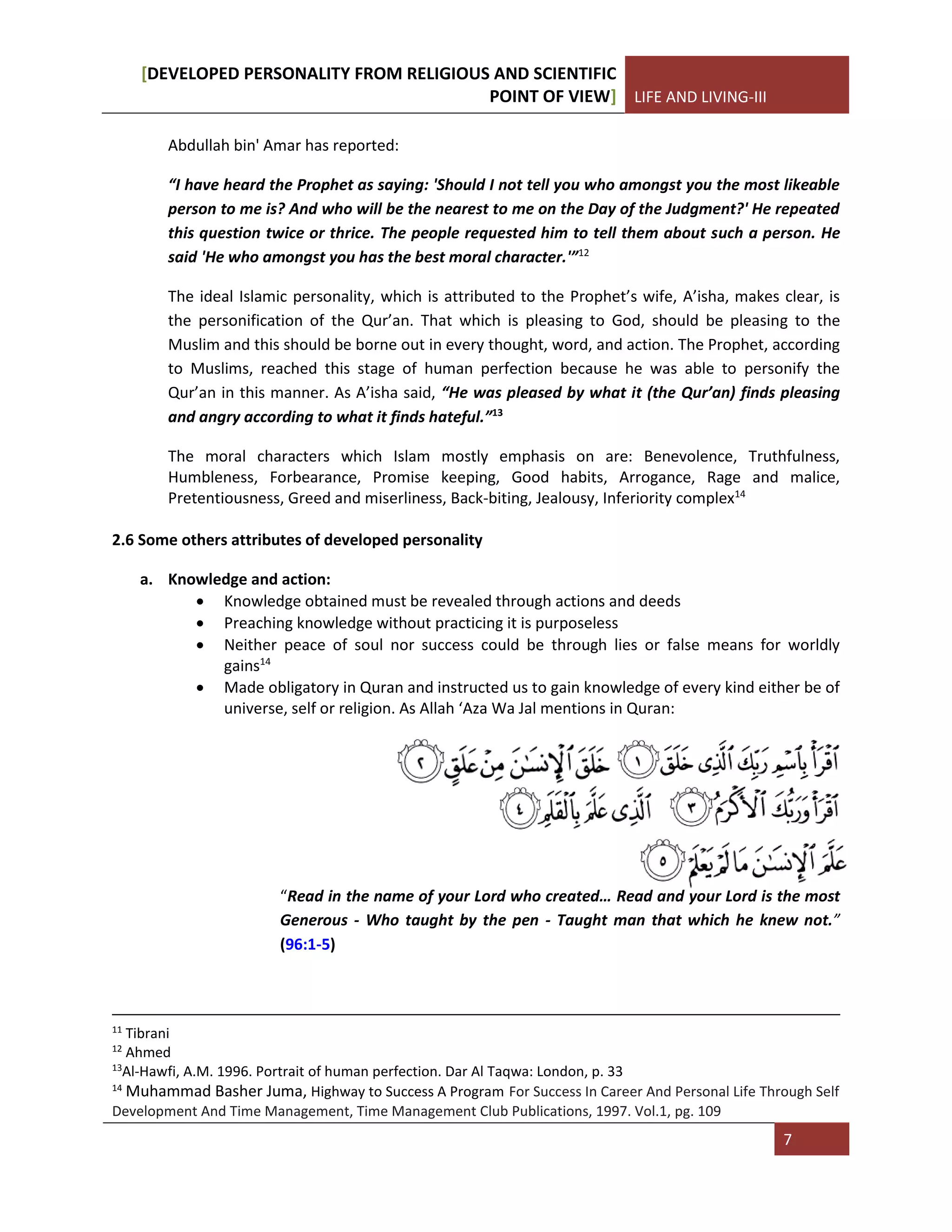 Personality development | DOCX