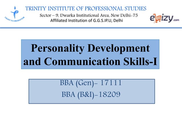 Personality development and communication skills i | PPTX