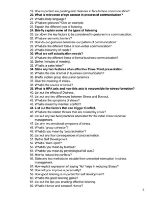 Personality Development and Stress Management Question Bank by S ...