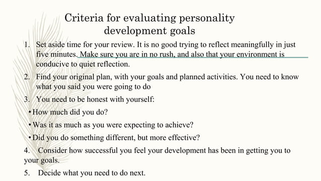 Personality development plan | PPT