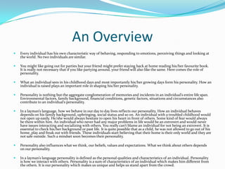 Personality development presentation | PPTX | Family and Relationships