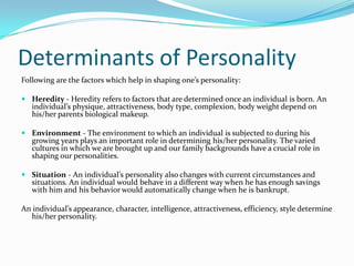 Personality development presentation | PPTX | Family and Relationships